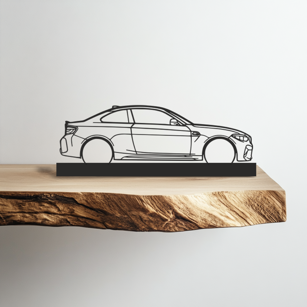 BMW M2 F87 Silhouette Metallständer Art – Slice of Steel